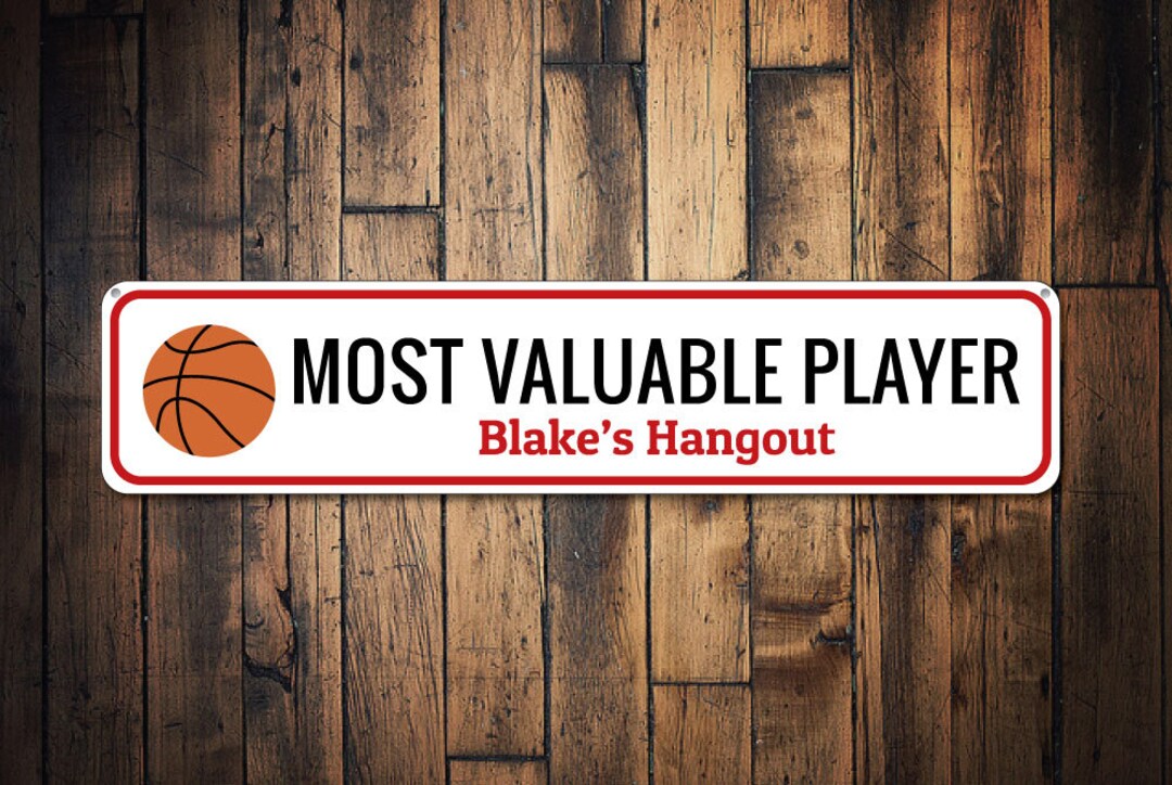 MVP Basketball Sign, Personalized Kid Room Hangout Sign, Custom ...