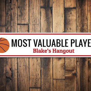 MVP Basketball Sign, Personalized Kid Room Hangout Sign, Custom ...