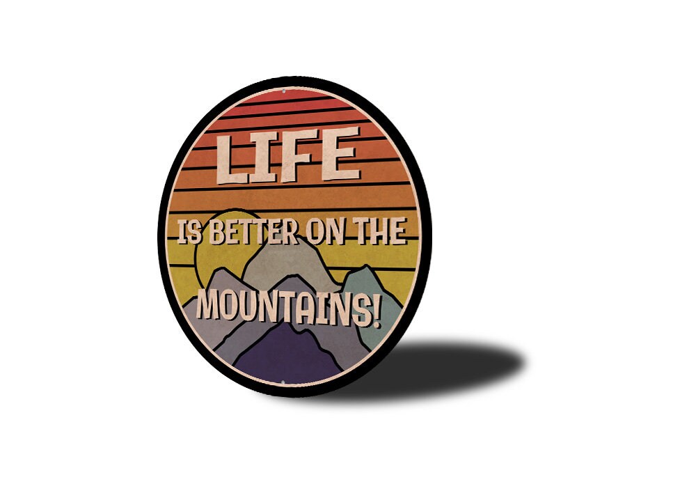 Life on Mountain Sign Mountain Climbing Sign Mountain Decor - Etsy