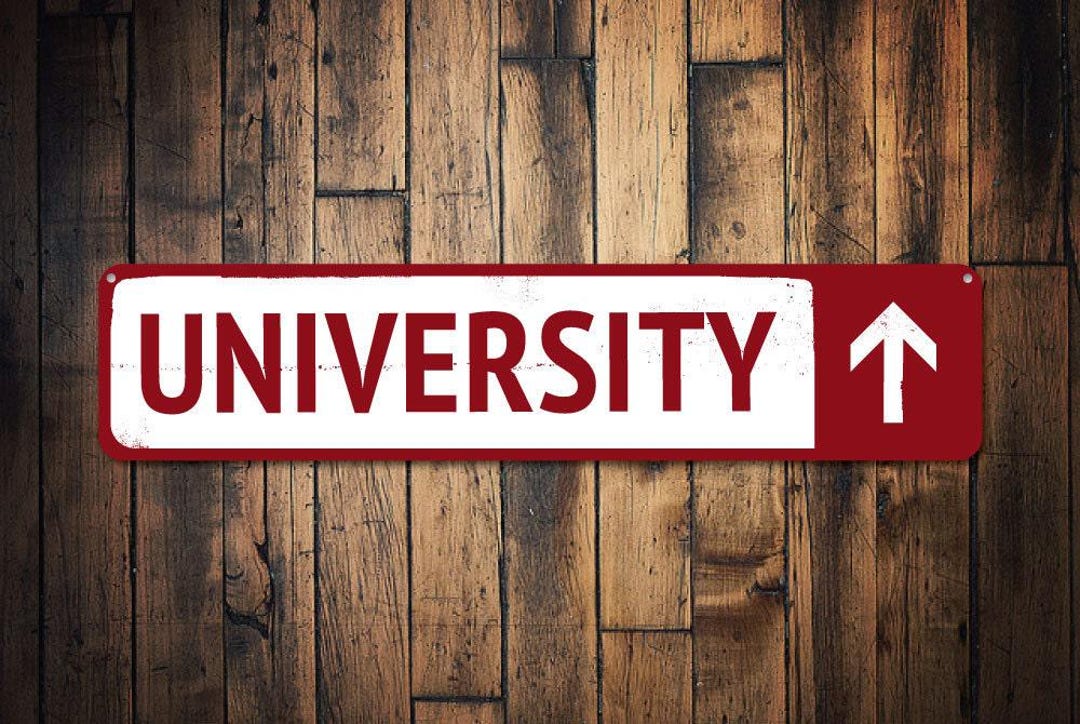 University Sign, Personalized Directional Arrow Destination Sign ...