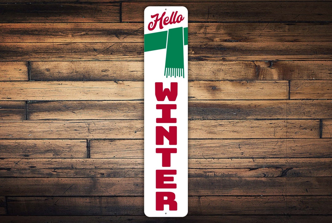 Hello Winter Sign, Winter Porch Sign Decor, Hello Winter Decor ...