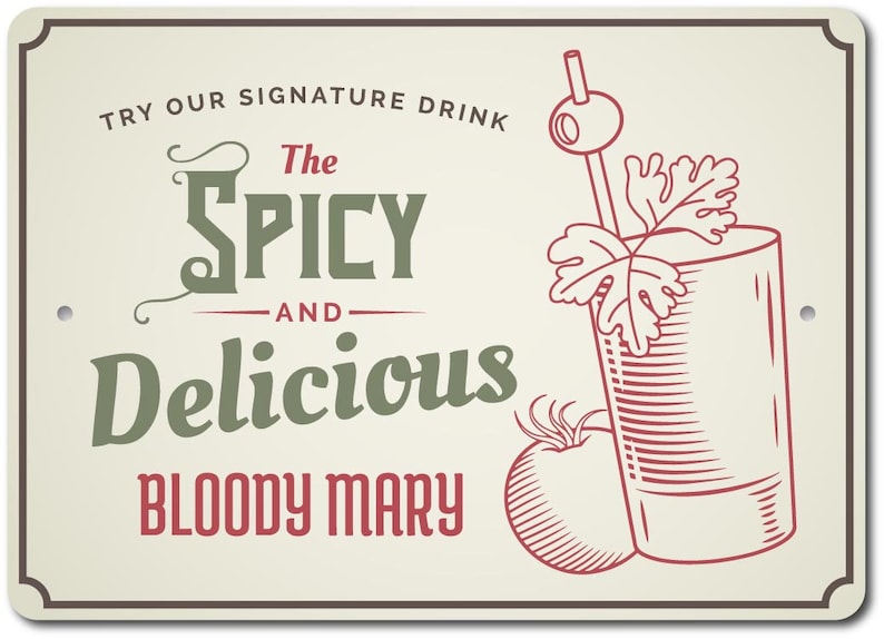 Bloody Mary Sign Bloody Mary Decor Bloody Mary Bar Sign - Etsy