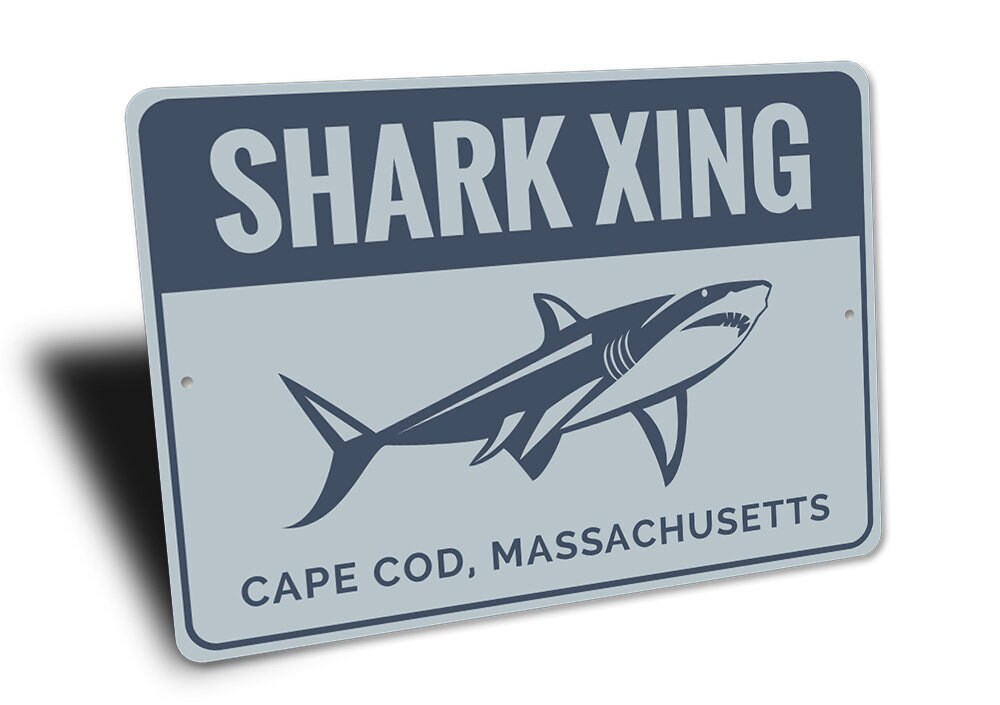 Shark Crossing Sign Cape Cod Decor Shark Lovers Decorations - Etsy