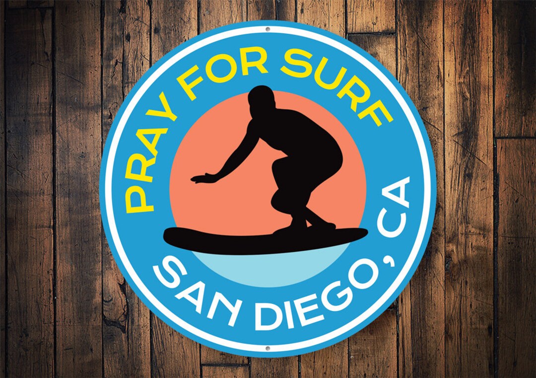 Pray for Surf Sign, Praying for Surf Waves, Surfing Waves Sign, Surfer ...