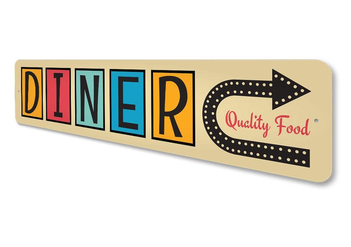 Vintage Diner, 1920 Diner Sign, Diner Decor, Kitchen Sign, Old Kitchen ...