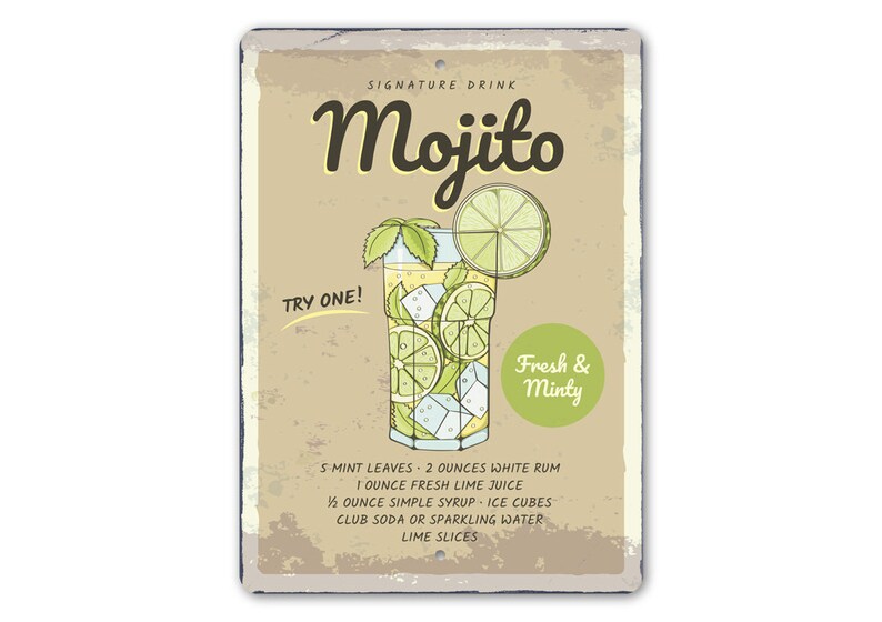 Mojito Signature Drink Sign Custom Mojito Drink Gift Custom - Etsy
