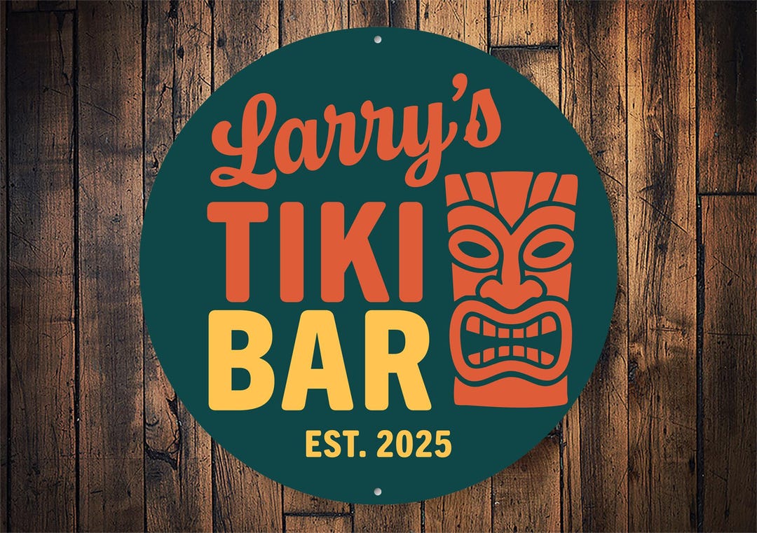 Tiki Bar Sign, Custom Name Sign, Established Sign, Tiki Bar Gift ...