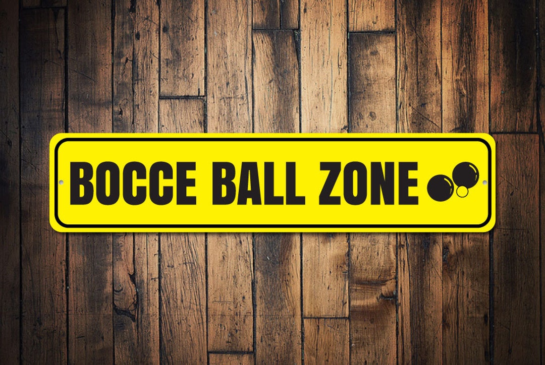 Bocce Ball Zone Sign, Custom Pallino Jack & Ball Yard Game Winner Gift ...