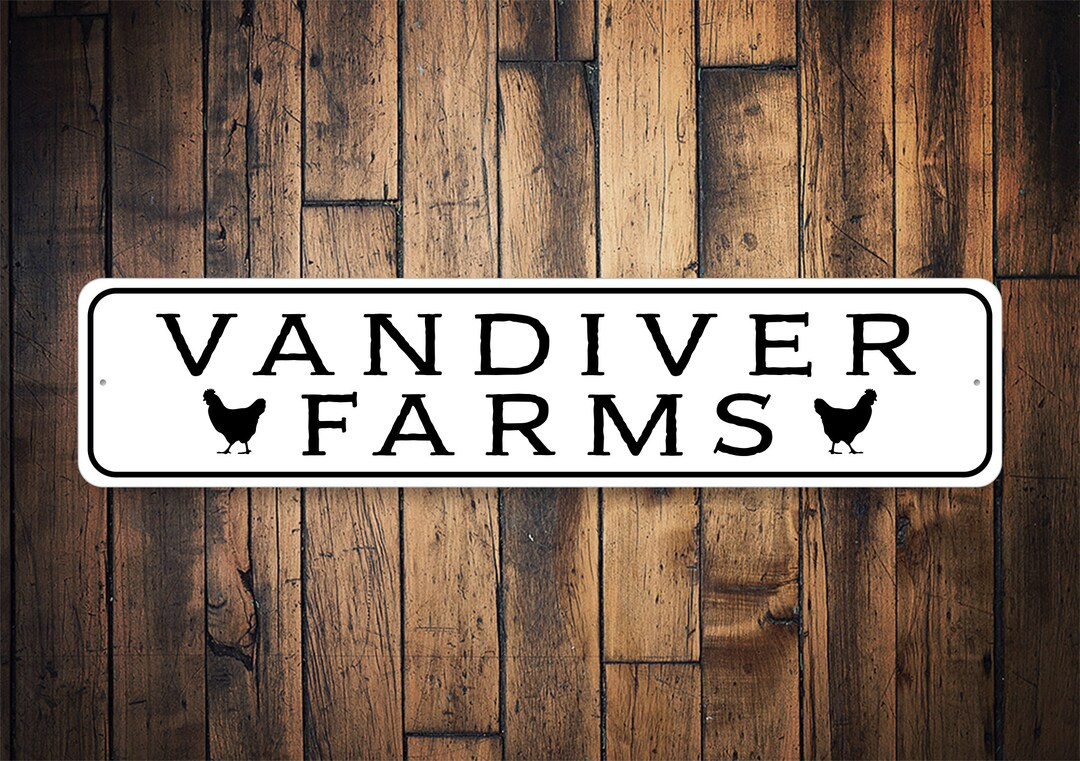 Simple Farm Sign, Family Name Farm Sign, Custom Name Gift, Chicken Farm ...
