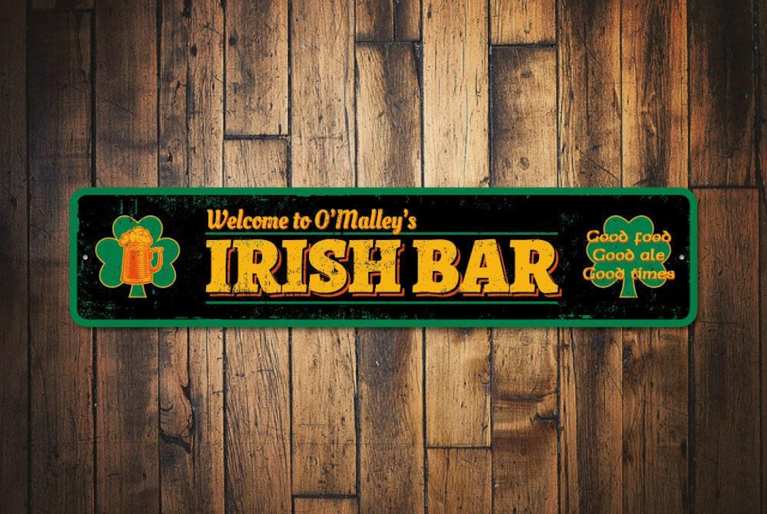 Irish Bar Custom Sign, Irish Bar Sign, Shamrock Bar Decor, Beer Mug ...