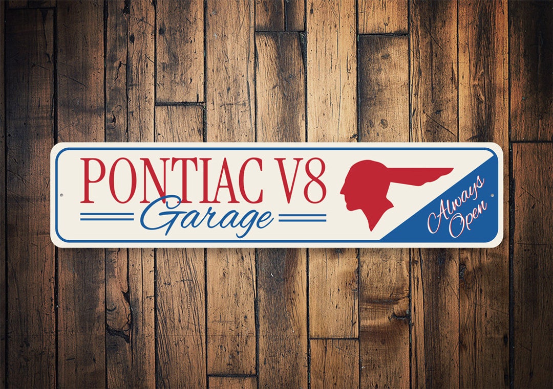 Pontiac V8 Garage Sign, Pontiac Lovers Decor, Classic Pontiac, Pontiac ...