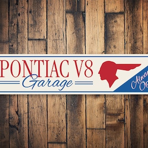 Pontiac V8 Garage Sign, Pontiac Lovers Decor, Classic Pontiac, Pontiac ...