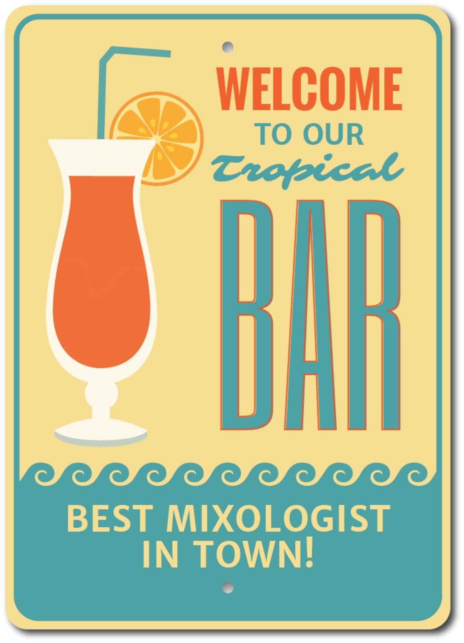 Tropical Bar Decor Welcome Bar Sign Tropical Bar Sign - Etsy