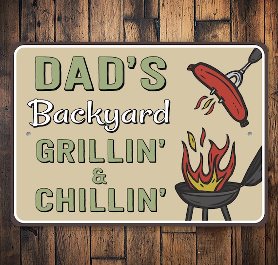 Grillin & Chillin Sign Vintage BBQ Sign BBQ Backyard - Etsy