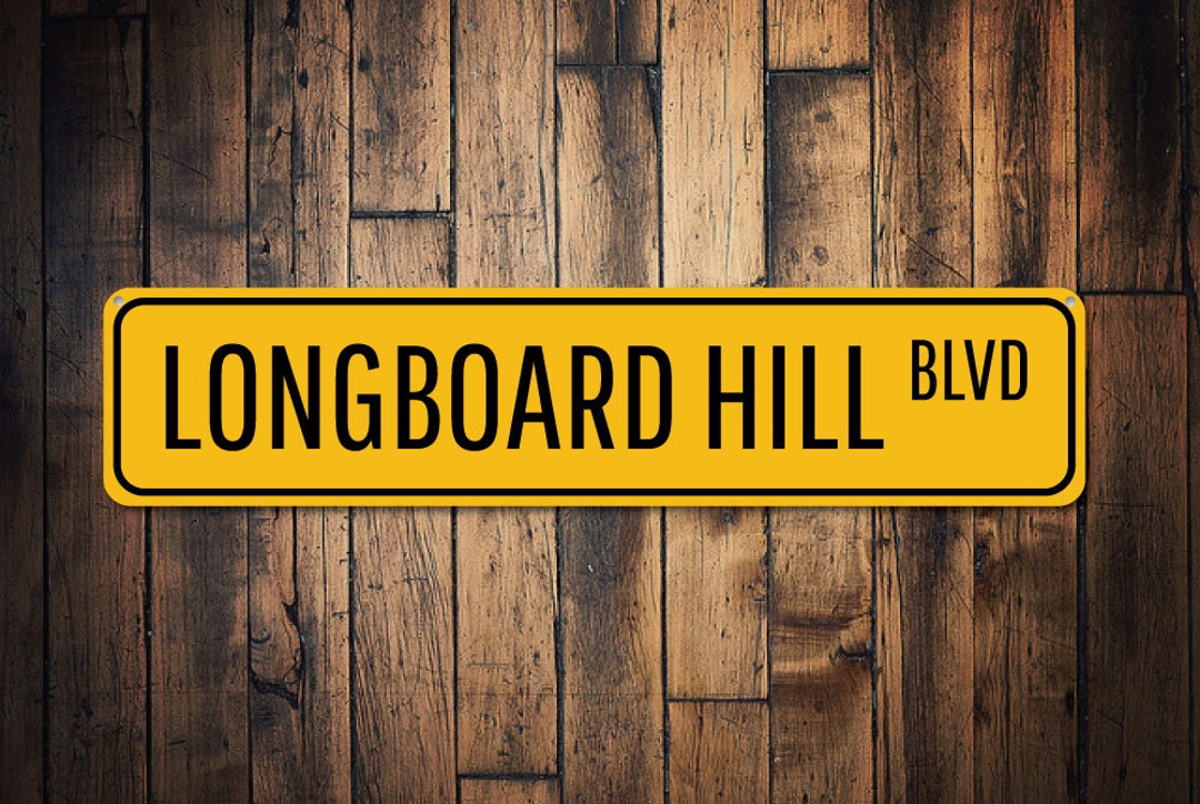 Longboard Hill Blvd Sign, Custom Beach Street Sign, Ocean Lover Gift ...