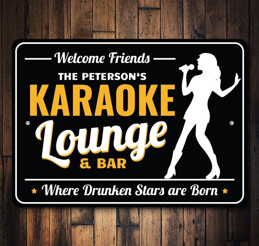 Karaoke Lounge Sign, Karaoke Bar Decor, Family Karaoke Sign, Custom ...