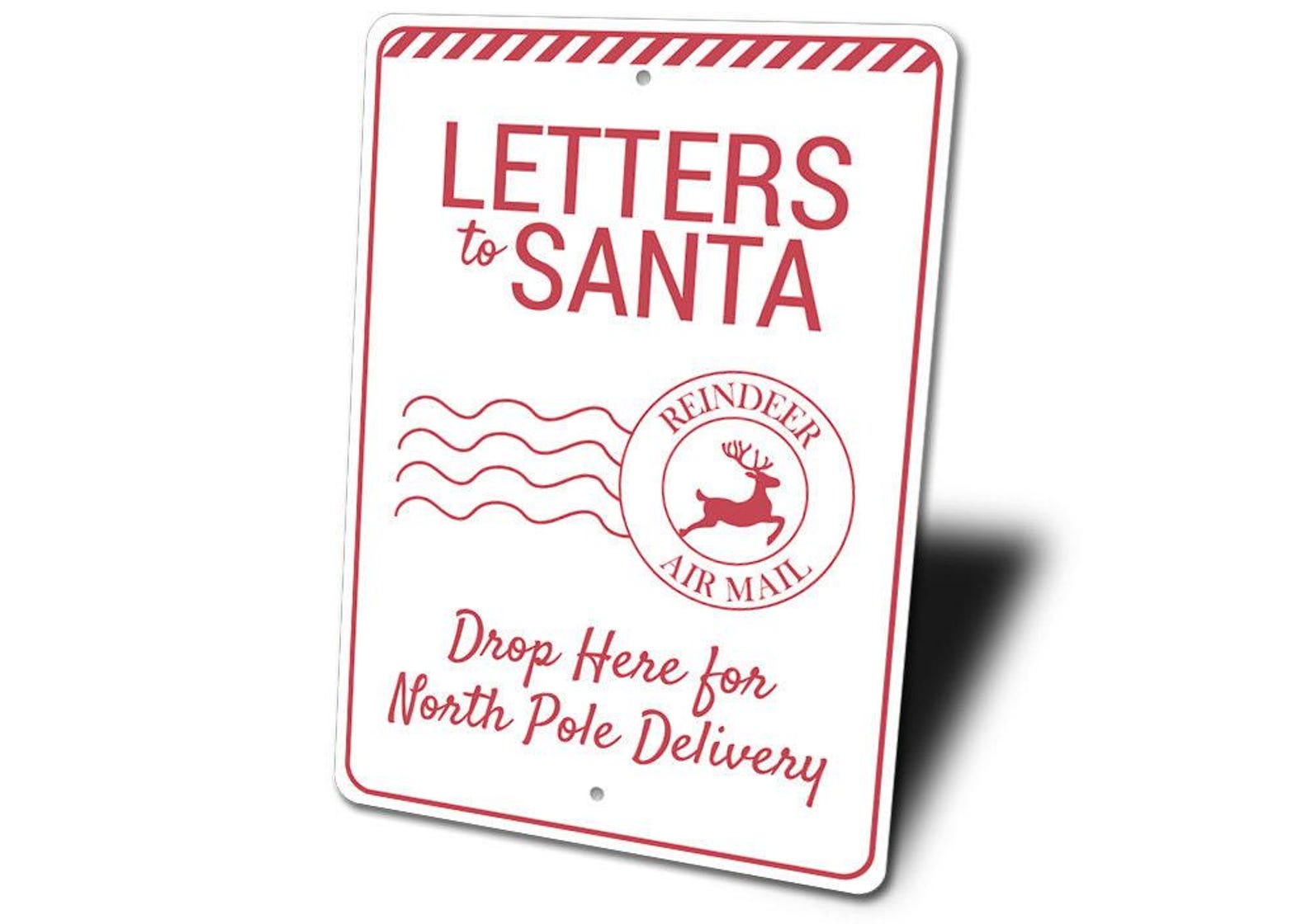 Letters to Santa Drop Box Sign, Quality North Pole Sign, Santa Letters ...