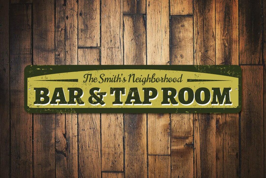 Personalized Bar & Tap Room Sign - Custom Home Pub Metal Sign ...