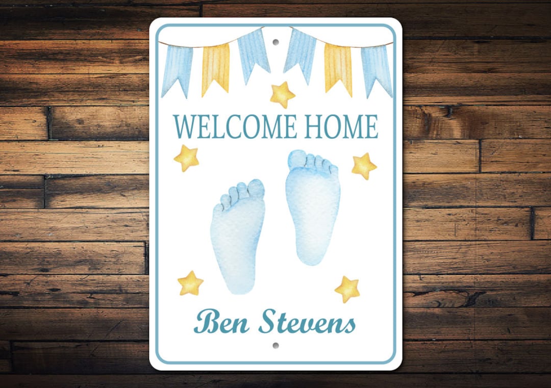 Welcome Home Baby Sign, Baby Boys Decor, Baby Room Decor, Baby Boy Room ...
