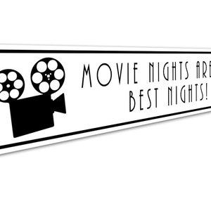 Movie Nights Sign, Movie Lovers Sign, Movie Sign, Custom Movie Decor ...