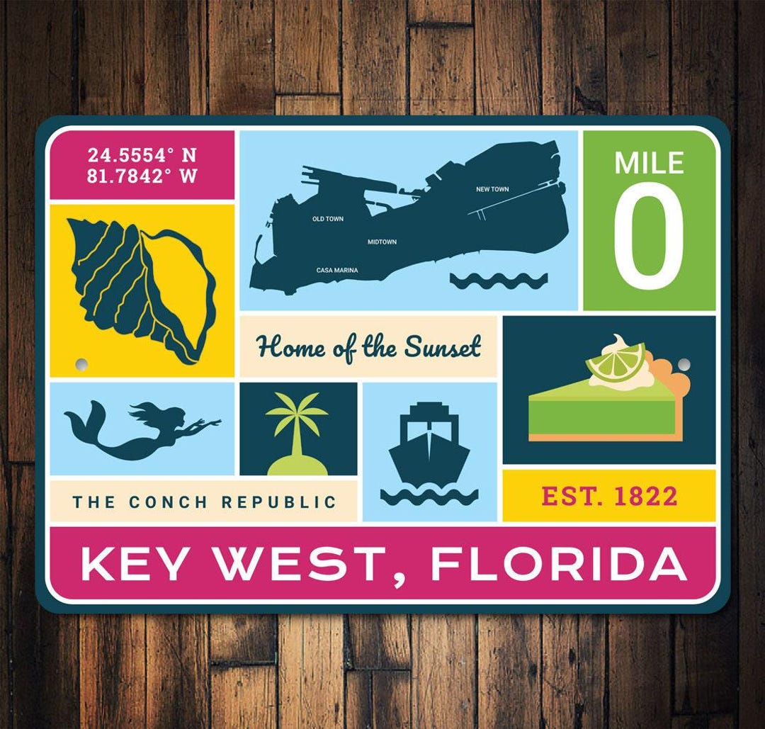 Custom Nautical Sign, Key West Sign, Key West Sunset, the Conch ...