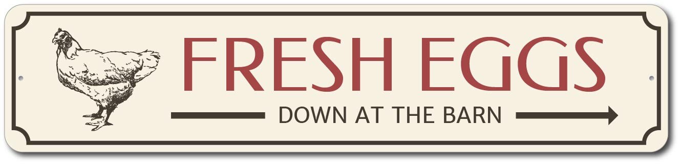 Chicken Sign Hen Sign Hen Decor Fresh Eggs Sign Fresh Eggs | Etsy