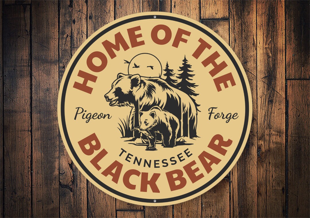 Home of the Black Bear Sign, Retro Cabin Wall Decor, Pigeon Forge, Home ...