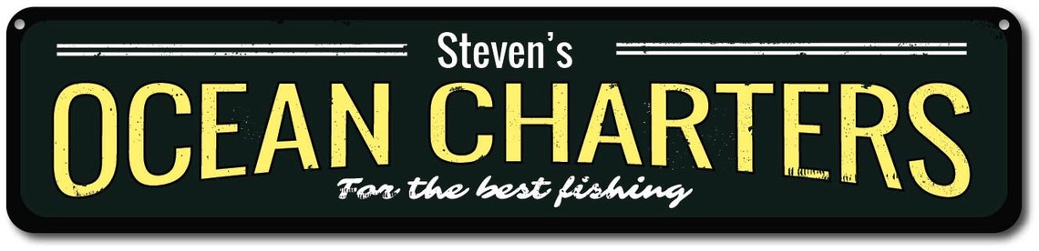 Ocean Charters Sign Personalized Best Fishing Sign Custom | Etsy