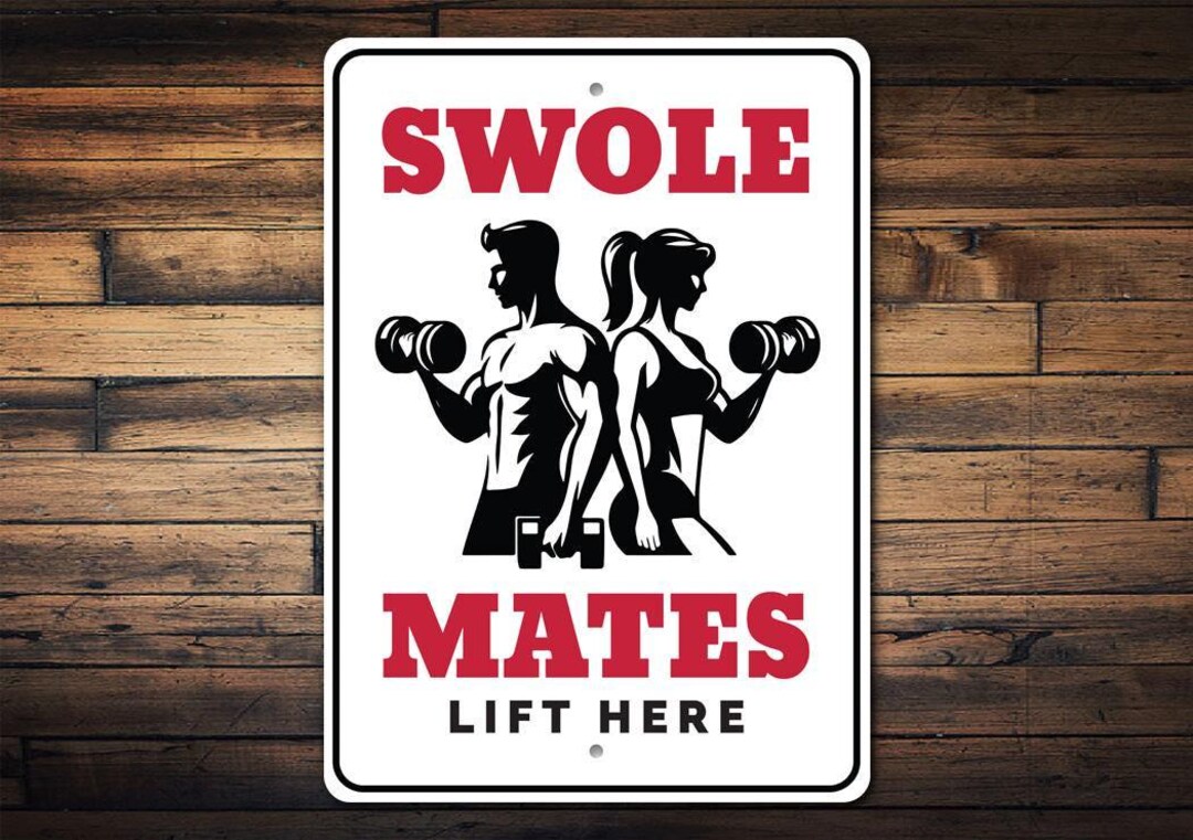 Swole Mates Lift Here Sign, Gym Decor, Workout Sign, Fitness Sign, Home ...