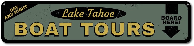 Boat Tours Sign Personalized Board Here Day & Night Arrow - Etsy