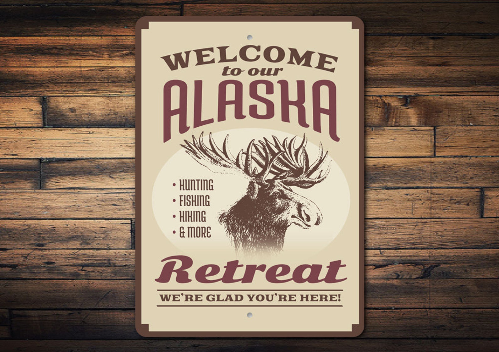 Welcome Alaska Sign Alaskan Moose Decor Moose Decor Alaskan - Etsy