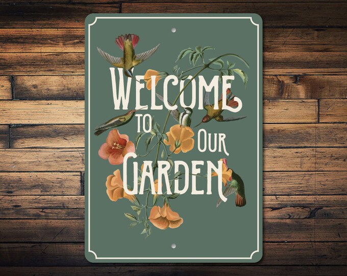 Garden Sign-personalized Garden Sign-flower Garden Sign-rustic Garden ...