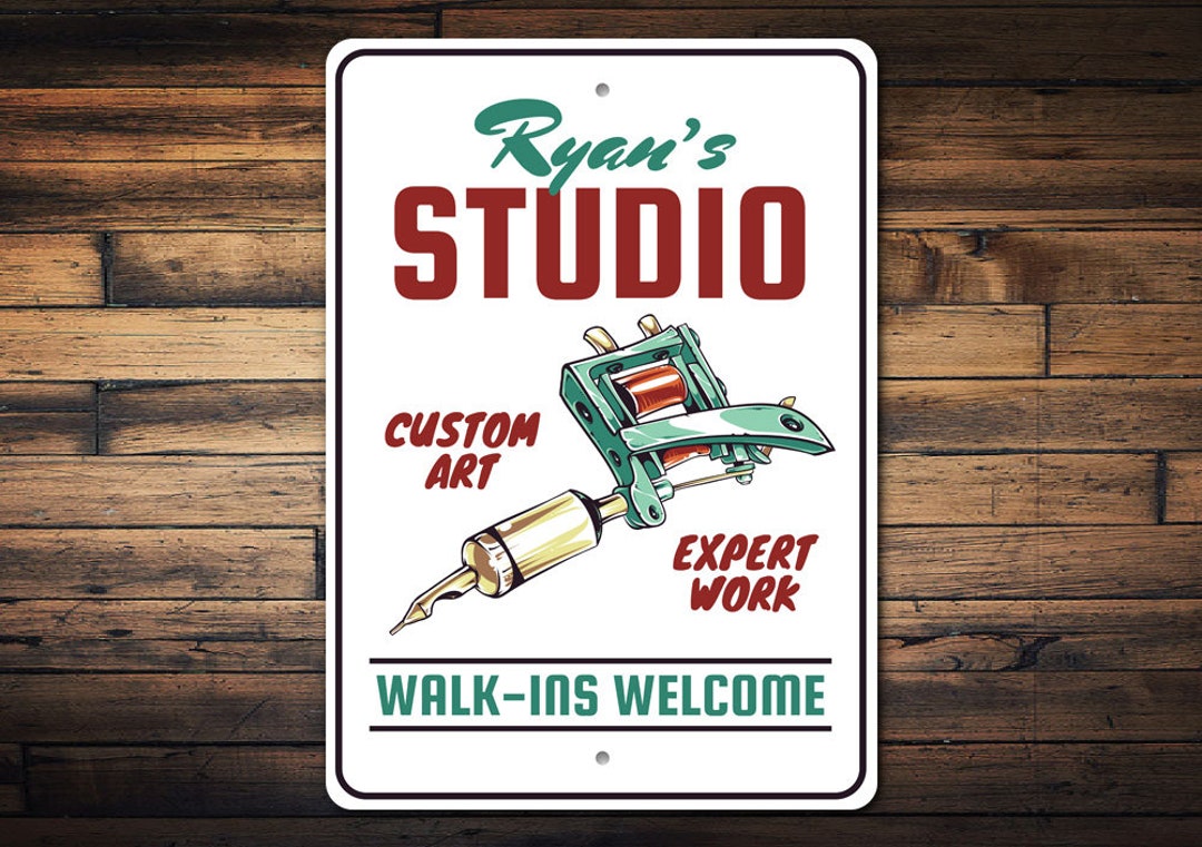 Custom Tattoo Studio Sign, Tattoo Studio Custom, Tattoo Shop Sign ...