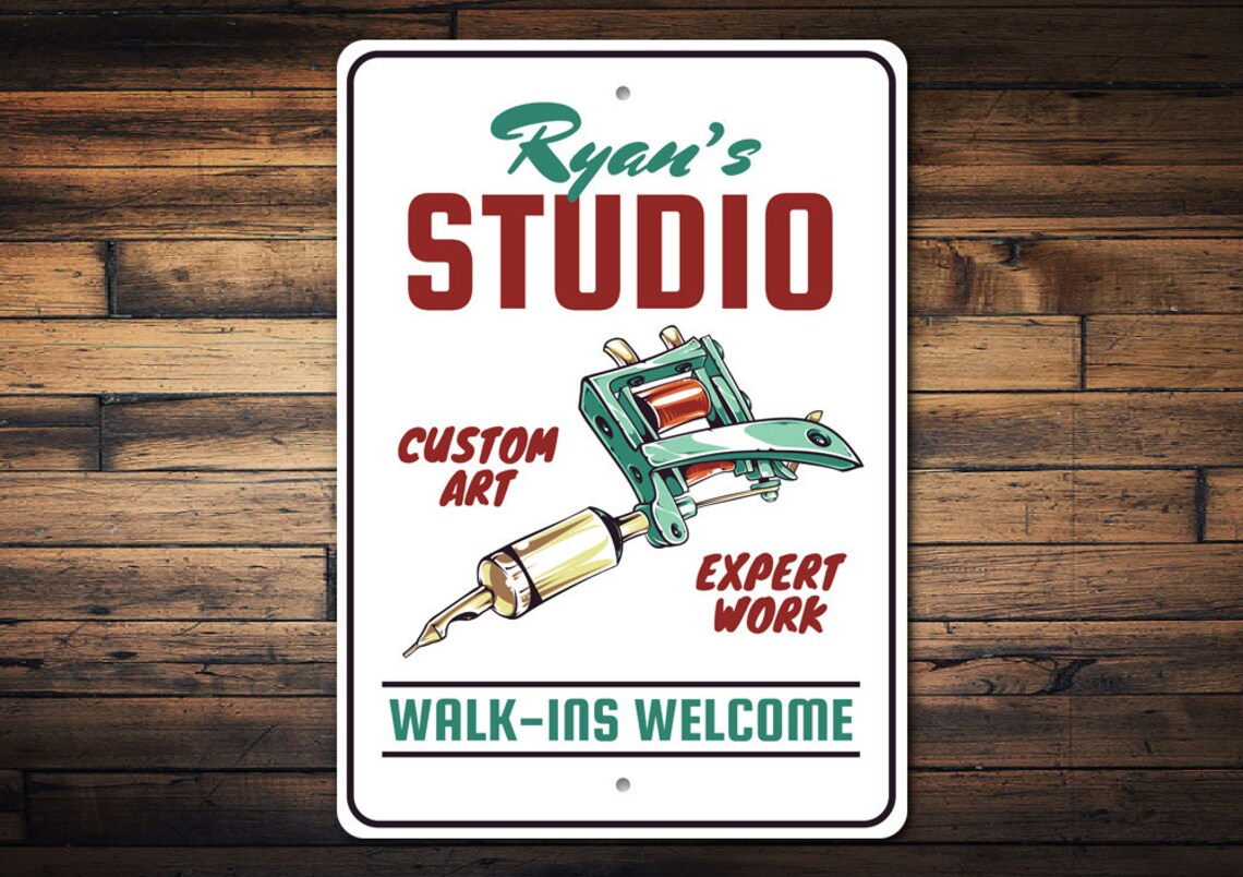 Custom Tattoo Studio Sign Tattoo Studio Custom Tattoo Shop - Etsy