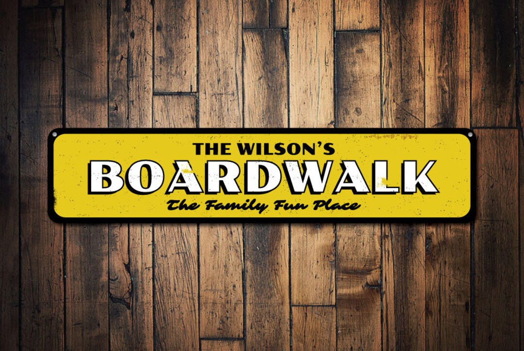 Family Fun Place Sign, Personalized Boardwalk Lover Sign, Custom Family ...