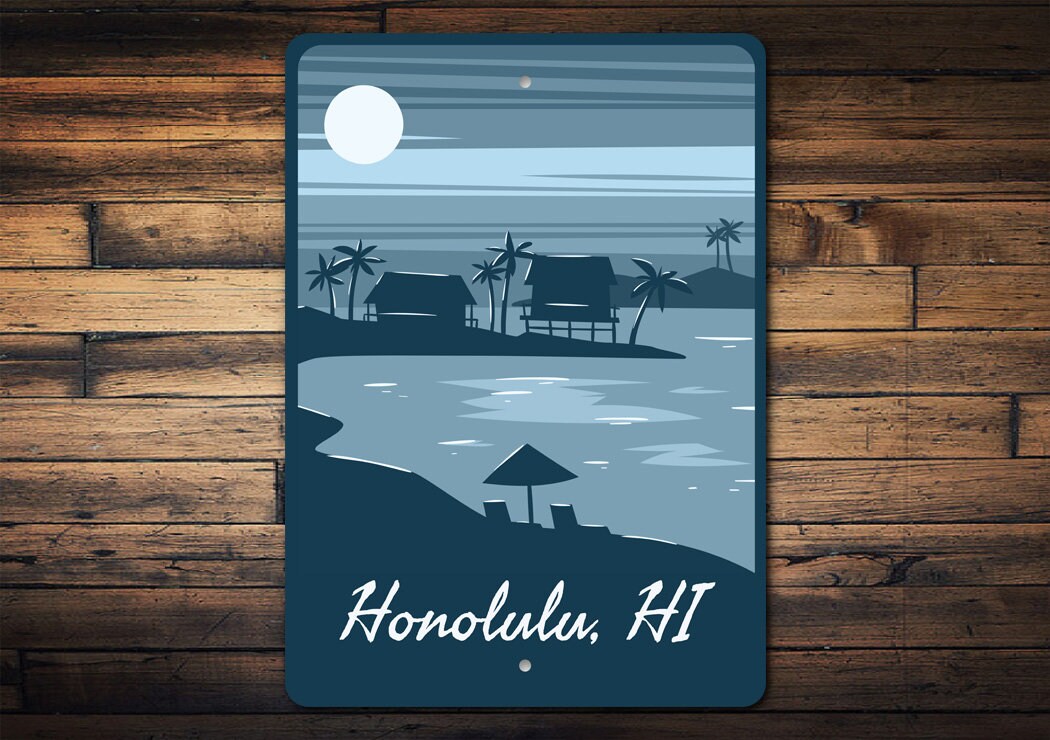 Honolulu Hawaii Sign Custom Beach Sign Honolulu Decor - Etsy