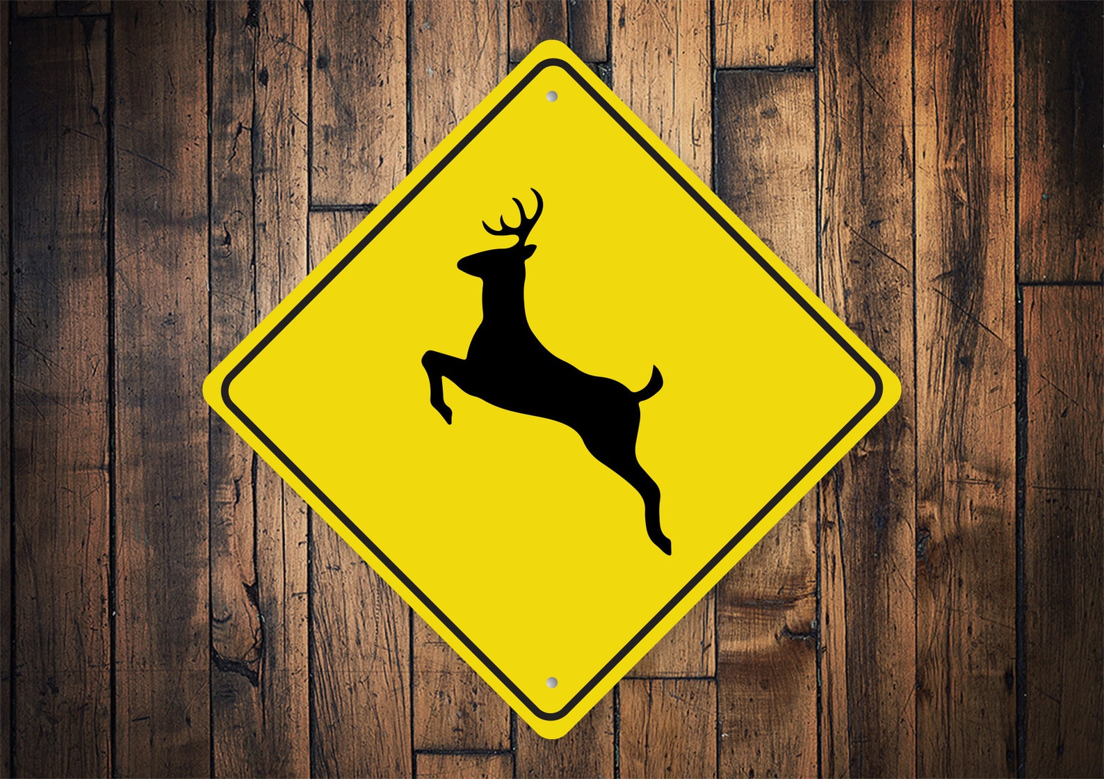 Deer Crossing Sign Deer Crossing Deer Crossing Diamond Sign - Etsy
