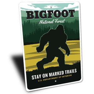 Bigfoot National Forest Sign, Outdoor Bigfoot Sign, Bigfoot Trail Sign ...