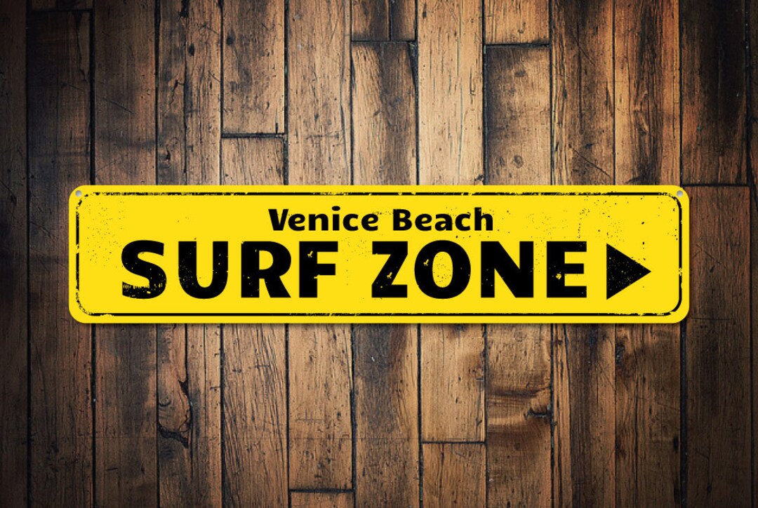 Surf Zone Sign, Personalized Beach Location Sign, Beach Directional ...