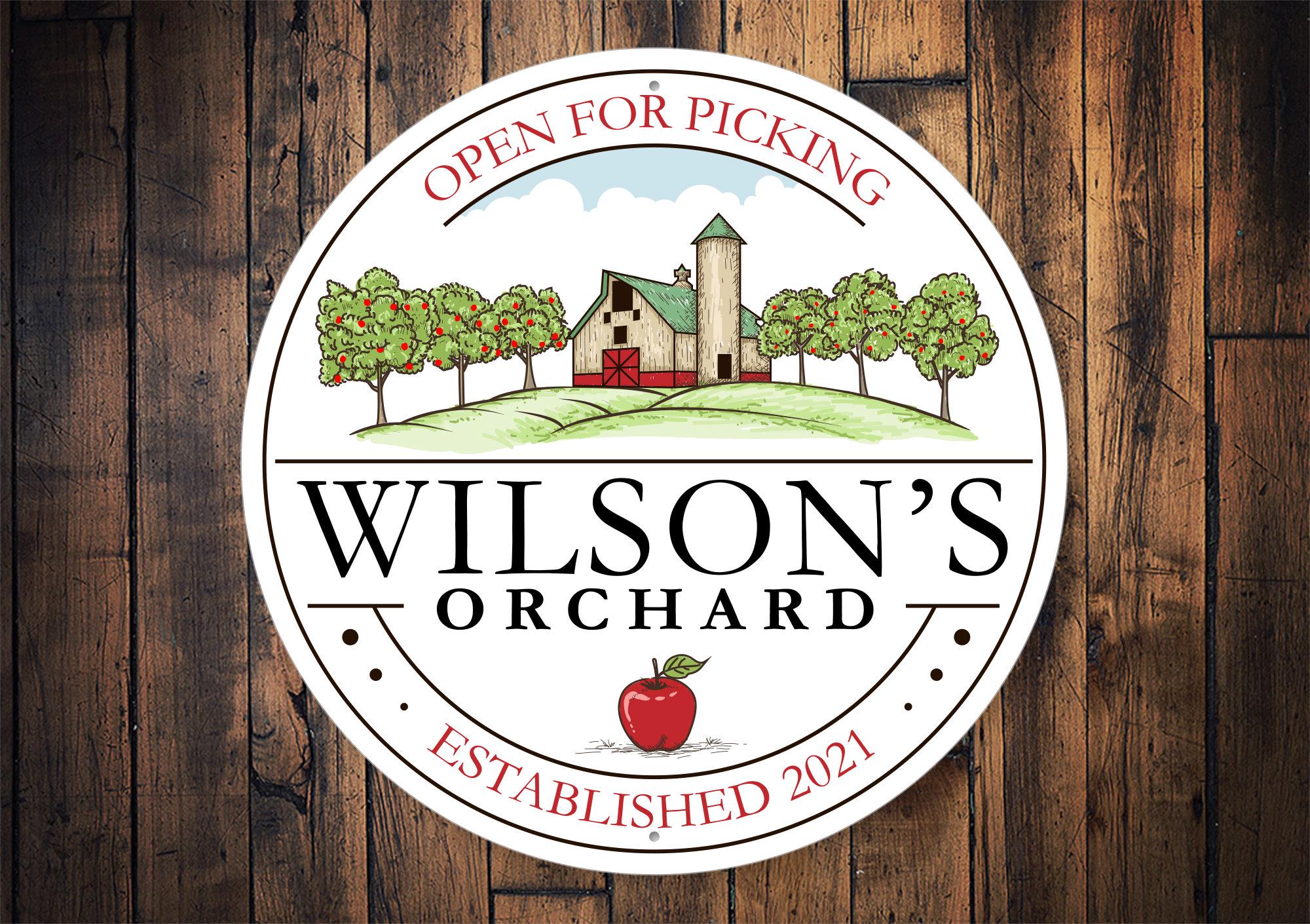 Apple Tree Sign, Custom Orchard Sign, Apple Orchard Sign, Apple Tree ...