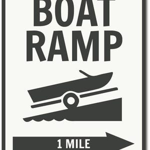 Boat Ramp Sign, Boat Ramp Arrow Sign, Boat Ramp Decor, Boat Owner Gift ...