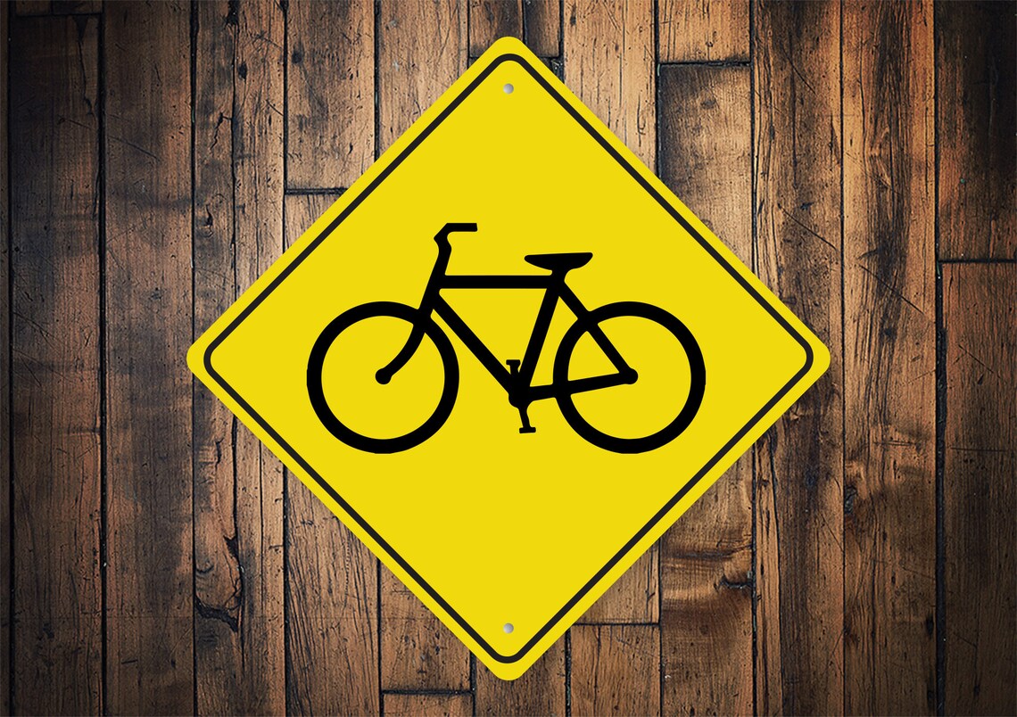 Bike Crossing Sign Crossing Sign Biker Decor Biker Sign - Etsy