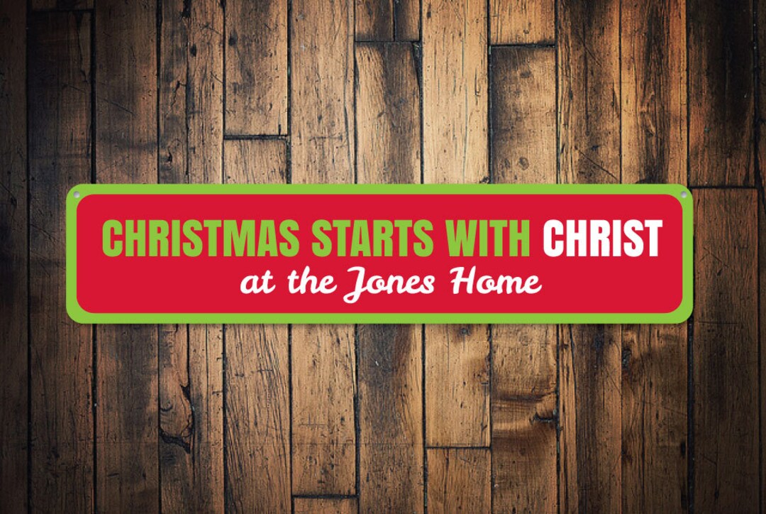 Christmas Starts With Christ Sign, Custom Merry Christmas Sign, Family ...