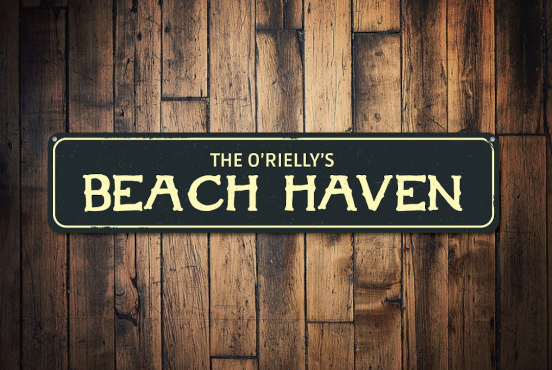 Beach Haven Sign, Personalized Family Name Beach House Sign, Custom ...
