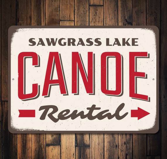Arrow Canoe Rental Sign Custom Water Activities Lake Lover | Etsy