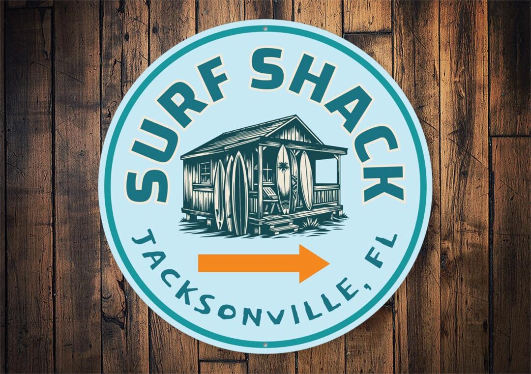 Surf Shack Directional Sign for Beach House, Summer Beach Hut Sign ...