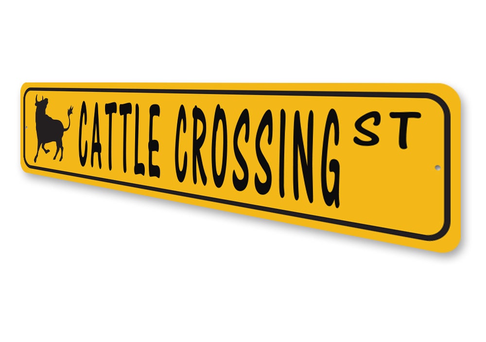 Cattle Crossing Cattle Crossing Sign Cattle Decor Farming - Etsy