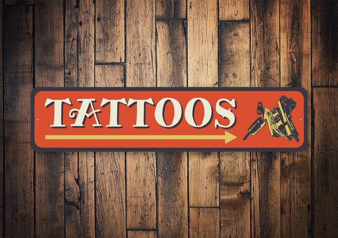 Tattoo Direction Sign, Tattoo Shop Outside, Tattoo Lovers, Custom Tat ...