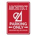 Architect Parking Sign, Architect Gift for Architect Decor, Architect ...