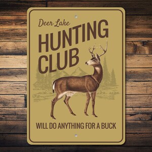 Hunting Club Sign, Deer Decor, Deer Hunter Gift, Deer Lover Sign, Deer ...
